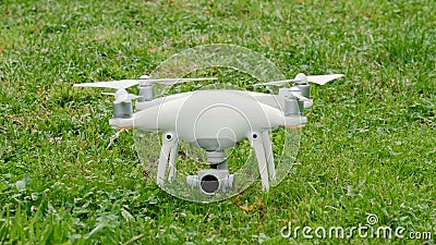 Drone Preparing For Flight Outdoors On Grass Stock Video - Video of ...
