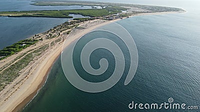 Drone Shot of the Beach with Ocean in the Island of Mussulo Stock Video ...