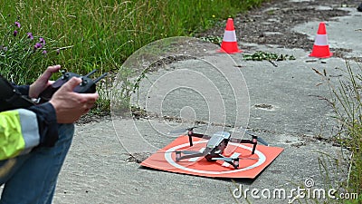 Drone take off procedure stock video. Video of unmanned - 222850811