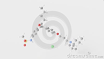 Dronedarone Hydrochloride Molecule 3d, Molecular Structure, Ball And ...