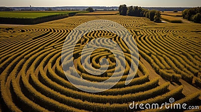 Drones View Of Intricate Corn Maze Labyrinth Stock Photo ...