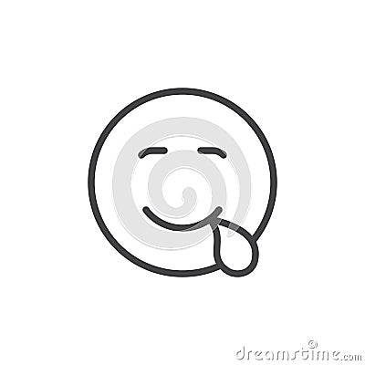 Drooling Icon Thin Outline Art Symbol Cartoon Vector | CartoonDealer ...