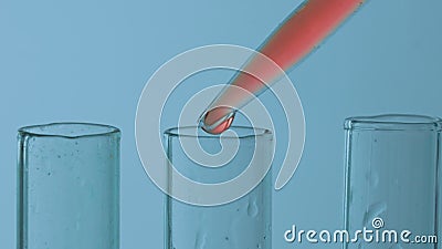 Drop Dripping into Laboratory Test Tubes. Stock Footage - Video of drop ...
