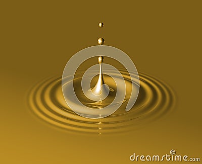 Drop Of Liquid Gold And Ripple Stock Photos - Image: 13289323
