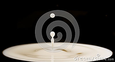 Drop Of Milk - Milk Droplet Falling On White Liquid And Creating Splash ...