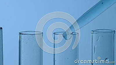 Drop Dripping into Laboratory Test Tubes. Stock Video - Video of ...