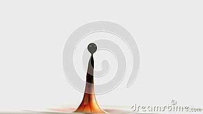 Droplet falling on paint stock video. Video of dropping - 40067647