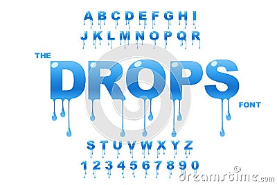 Drops Art. Water Drop.Vector Of Modern Bold Font And Alphabet ...