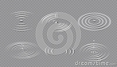 Drops And Ripples. Circular Wave On Water Surface. Falling Dripping ...
