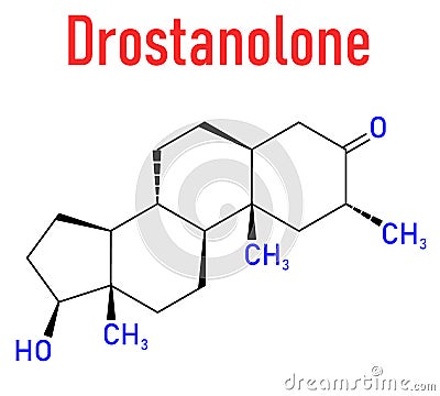 Drostanolone Anabolic Steroid Molecule. Skeletal Formula. Vector ...