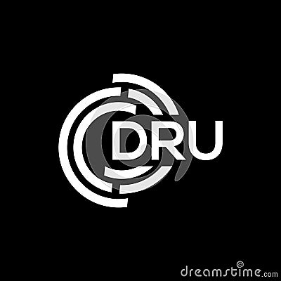 DRU Letter Logo Design On Black Background. DRU Creative Initials ...