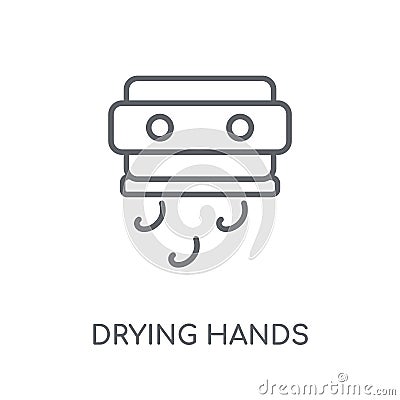 Drying Hands Linear Icon. Modern Outline Drying Hands Logo Conce ...