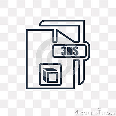 3ds Vector Icon Isolated On Transparent Background, Linear 3ds T ...