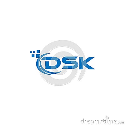 DSK Letter Logo Design On White Background. DSK Creative Initials ...