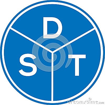 DST Letter Logo Design On White Background. DST Creative Circle Letter ...