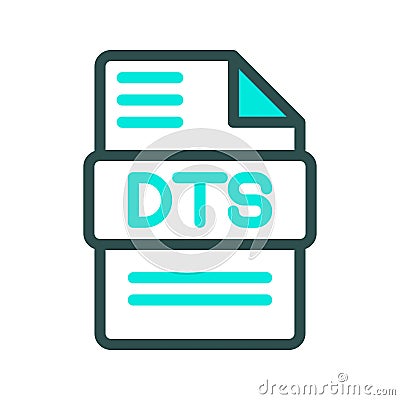 Dts Audio Format Representation In Minimalist Colored Outline Design ...