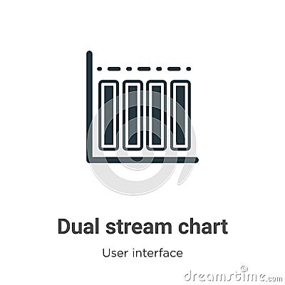 Dual Stream Chart Vector Icon On White Background. Flat Vector Dual ...