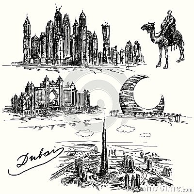 Dubai - Hand Drawn Collection Stock Vector - Image: 49494116