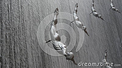 Dubai Mall Famous Waterfall Sculpture 4k Uae Stock Footage - Video of ...