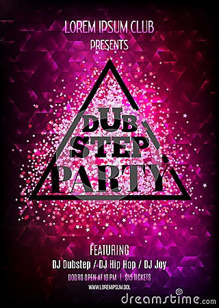 Dubstep Party. Night Club Flyer Template Vector Illustration ...