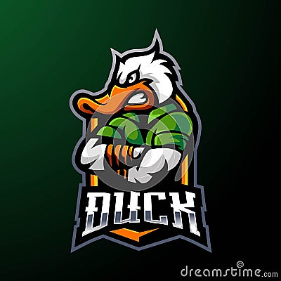 Duck gaming logo stock vector. Illustration of club - 203529936