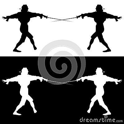 Dueling People Cartoon Vector | CartoonDealer.com #43641095