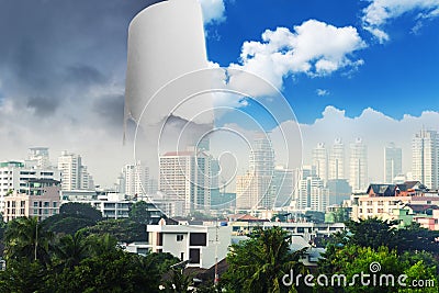 Dull City With Piece Of Blue Sky Royalty-Free Stock Photography ...