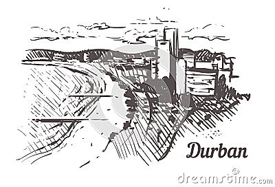 Durban Hand Drawn Sketch Vector On White Background Stock Illustration ...