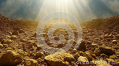 Dusty Rocky Path Sunlight Landscape Stock Photography | CartoonDealer ...