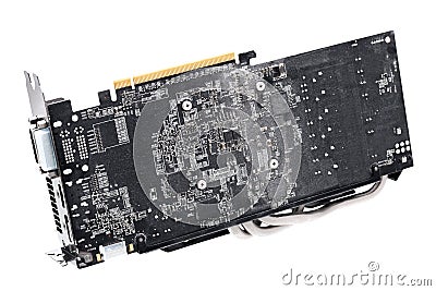 Dusty Video Card Back Of Pcb Of Computer Device Component Black Design ...