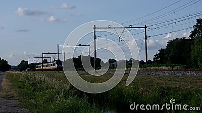 Dutch Sprinter Train Passing Stock Footage - Video of intercity ...