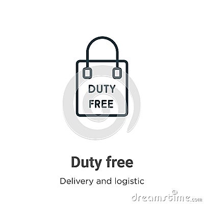 Duty Free Outline Vector Icon. Thin Line Black Duty Free Icon, Flat ...