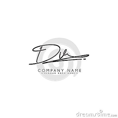 DV Simple Signature Logo - Handwritten Vector Template For D And V Logo ...