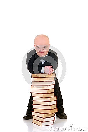 Dwarf, Little Man With Books Stock Photography - Image: 3940012