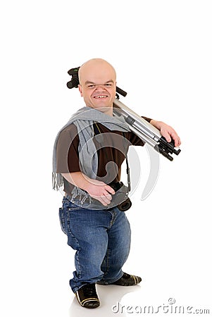 Dwarf, Little Man Photographer Stock Photography - Image: 5052322
