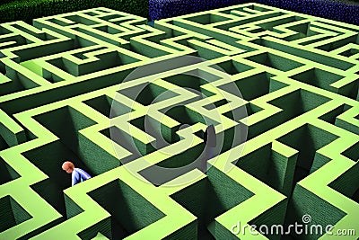 Dwarfed By A Towering 3D Hedge Maze Environment Which Inspired By The ...