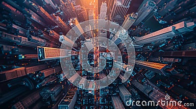 Dynamic Aerial Hyper-lapse Of Major City Landmark Stock Photography ...