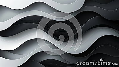 Dynamic Black And Grey Waves With Negative Space For Depth And Intrigue ...