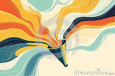 Dynamic And Colorful Patterns Emerge From A Central Funnel Shape ...