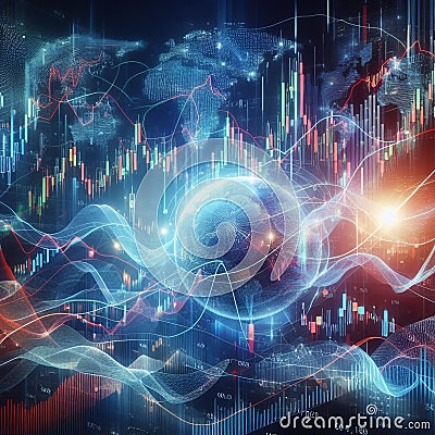 Dynamic Data Visualization Generated By AI Stock Photography ...
