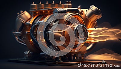 Dynamic And Powerful Illustration Of A Turbocharged Engine Royalty-Free ...