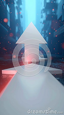 Dynamic Progression 3D Arrow Model Symbolizes Development And Direction ...