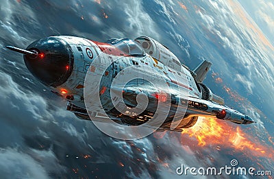 A Dynamic Scene Where Advanced Weaponry And Futuristic Projectiles ...