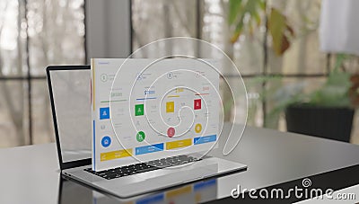 Dynamic Screen Display With Data Analysis Graphics. Perfect For Website Integration And Business ...