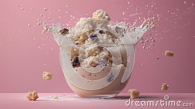 Dynamic Splash Capturing The Moment Of Raisin And Cereal Explosion In ...