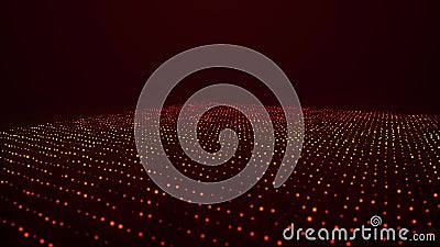 Dynamic Wave of Glowing Particles. Data Flow Information. Concept of ...