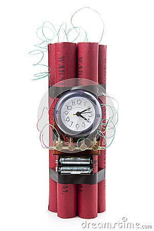 Dynamite Time Bomb On A White Background Stock Photo - Image: 21953610