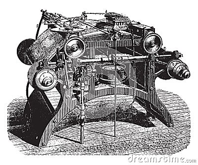 Dynamometer Of Mr Dudley, Vintage Engraving Cartoon Vector ...