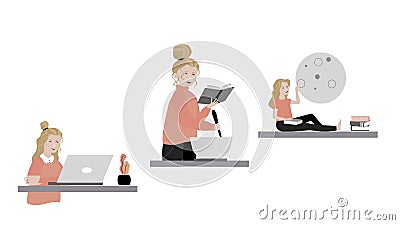 E-learning Online Education White Background Design in 4k Video. Stock ...