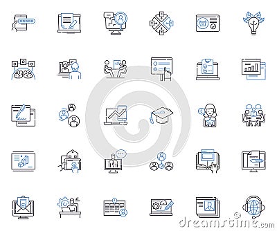 E-Learning Line Icons Collection. Online, Education, Technology ...